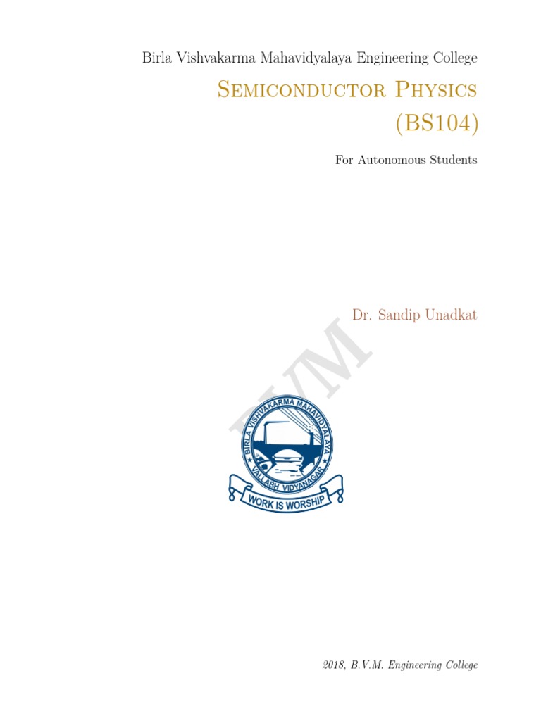 BS104 - Semiconductor Theory | PDF | Electrical Resistivity And ...