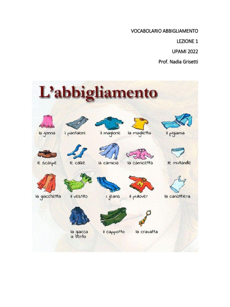 Vocabolario Abbibliamento | PDF