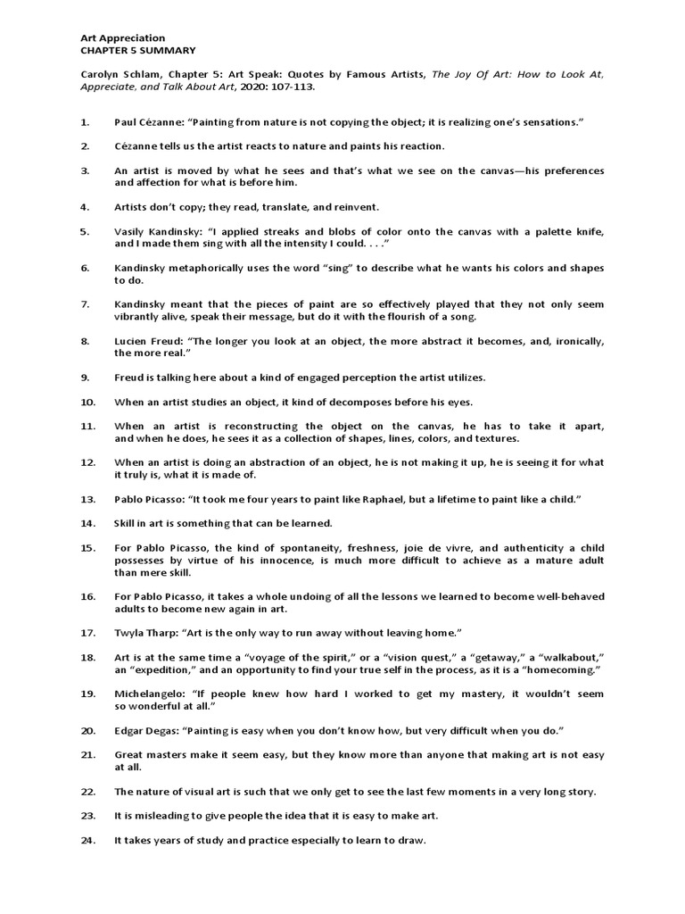 Art Appreciation Chapter 5 Summary | PDF | Wassily Kandinsky | Paul Cézanne