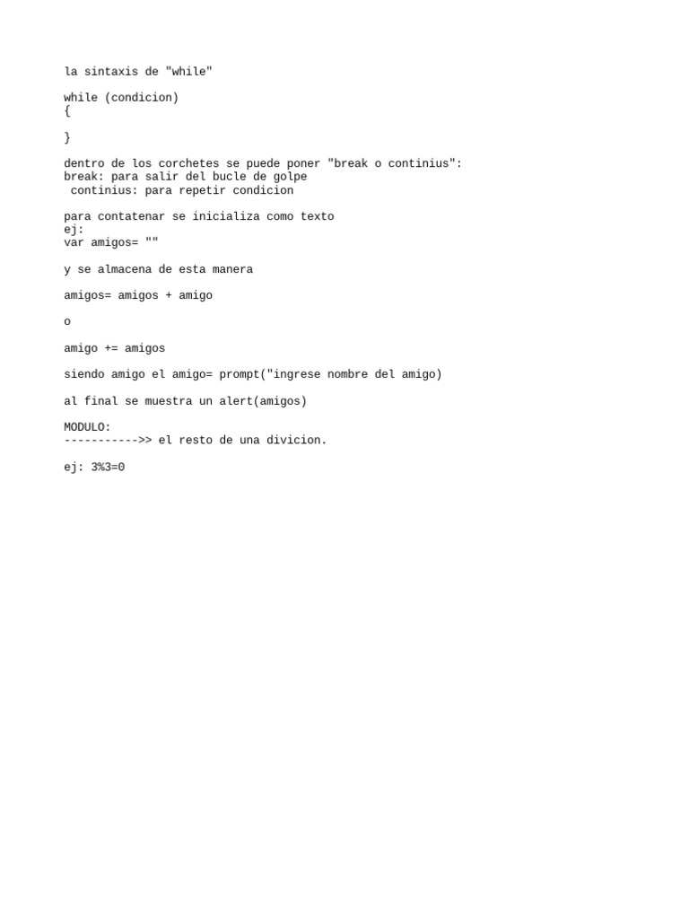 Sintaxis y Uso del Bucle While | PDF