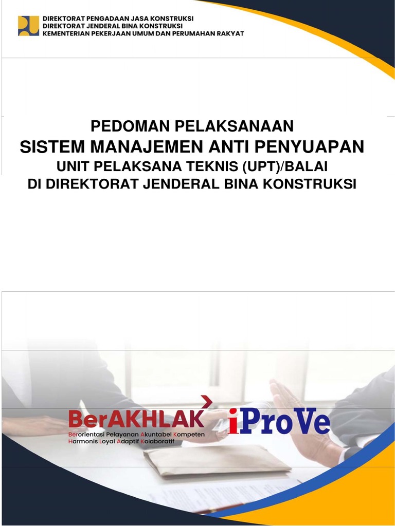 Pedoman SNI ISO 37001:2016 SMAP UPT/Balai DJBK Tahun 2023 | PDF