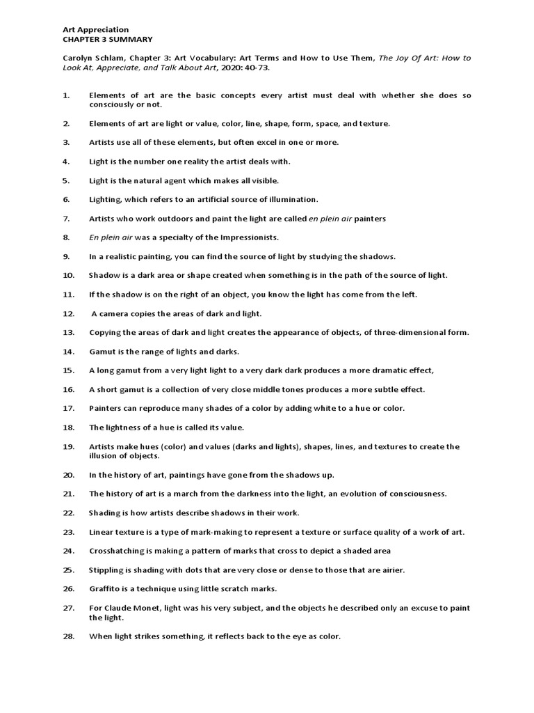 Art Terms for Art Enthusiasts | PDF | Perspective (Graphical) | Color