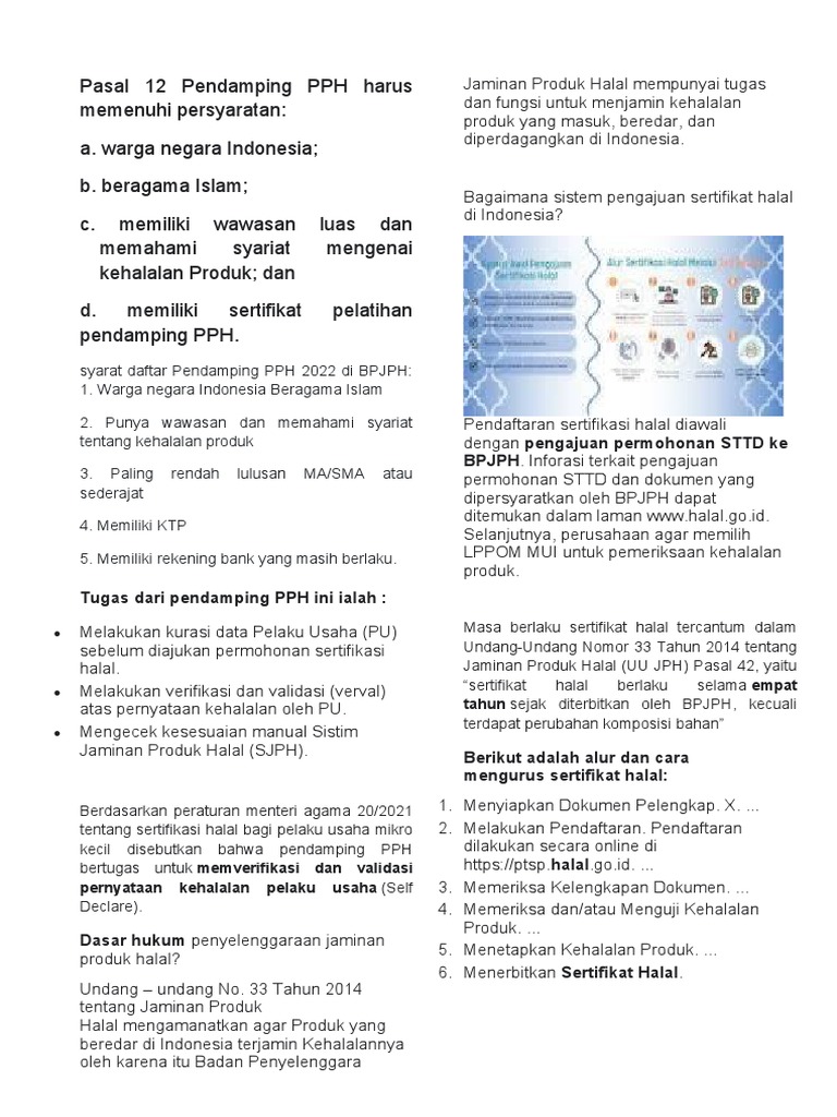 Pasal 12 Pendamping PPH Harus Memenuhi Persyaratan | PDF