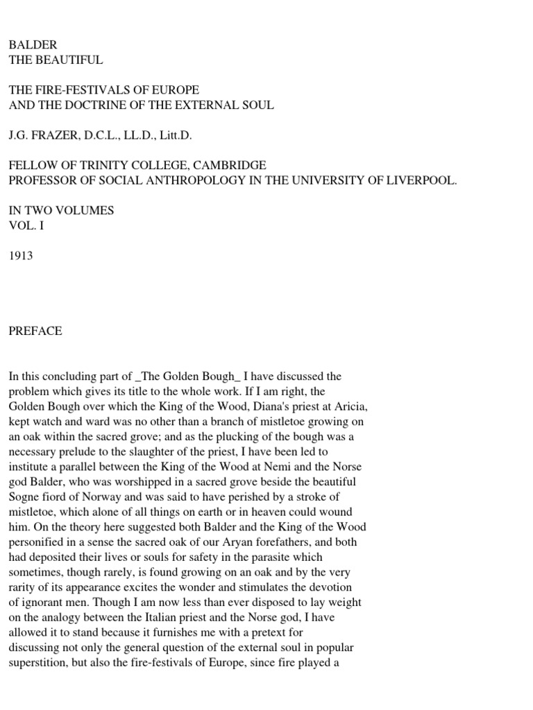 Frazer, James George - Balder The Beautiful, Vol.1 | PDF | Halloween ...