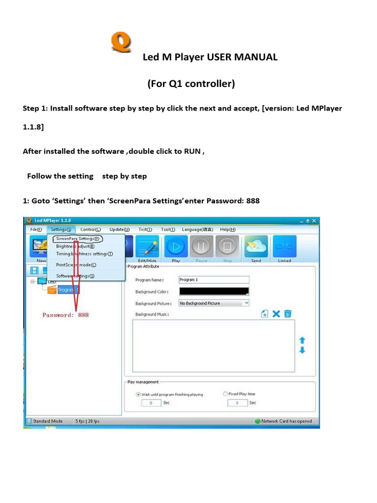 Led M Player User Manual (For Q1 Controller) | PDF | Computer Architecture | Software