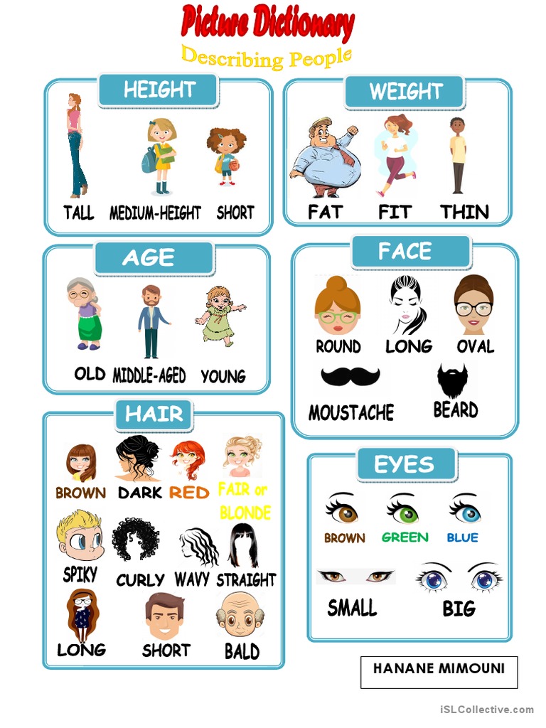 Picture Dictionary - Describing People | PDF