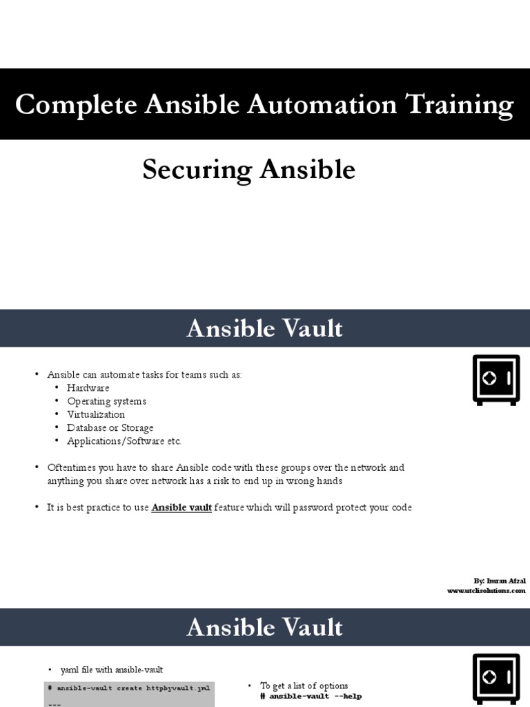 8-Securing Ansible | Download Free PDF | System Software | Computer Science