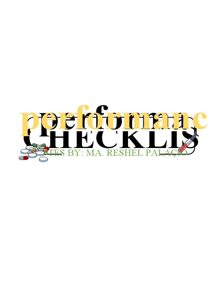 Performance Checklists | PDF | Childbirth | Medical Specialties