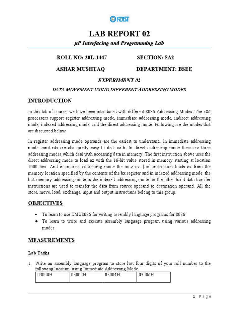 Lab Report 2 | PDF | Assembly Language | Integrated Circuit Lab Report 2 | PDF | Assembly Language | Integrated Circuit