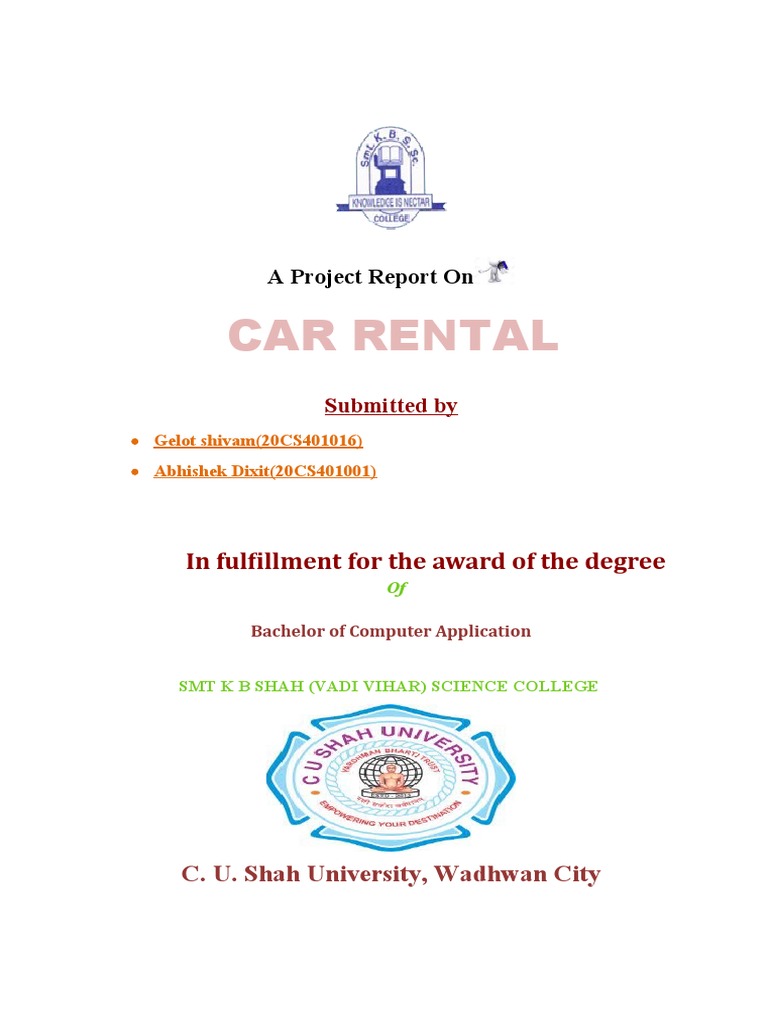 Car Rental Project Report | PDF | Php | Software Testing