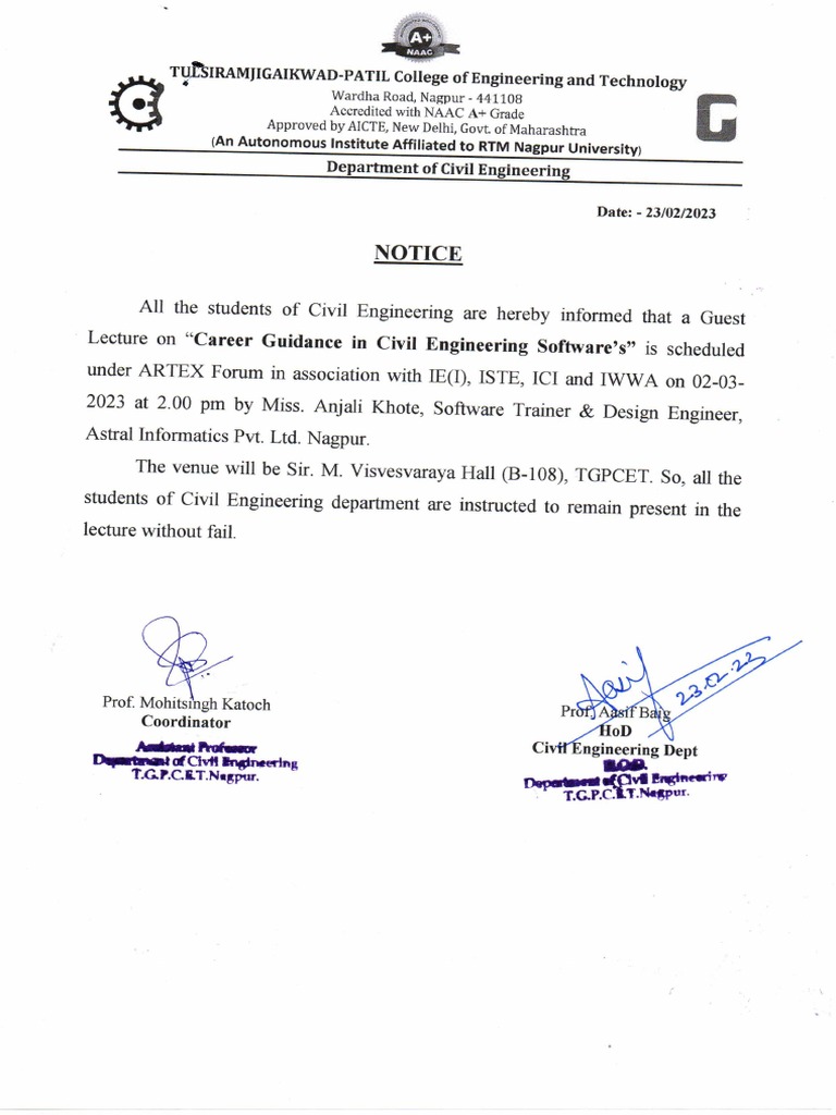 Notice - Guest Lecture - 02-03-2023 | PDF Notice - Guest Lecture - 02-03-2023 | PDF