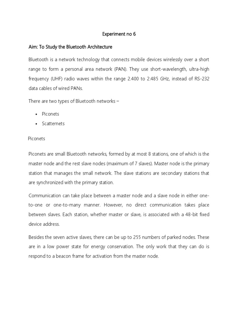 Bluetooth Architecture | PDF | Bluetooth | Wi Fi