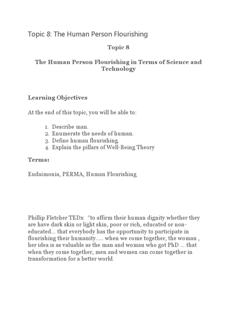 Understanding Human Flourishing Components | PDF | Well Being | Human