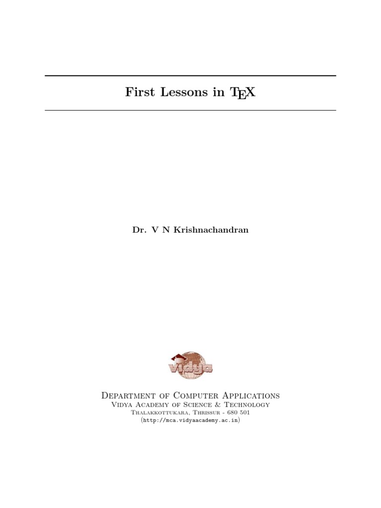 First Lessons in LaTeX | PDF | Markup Language | Te X