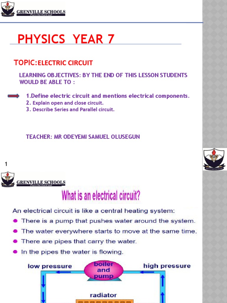Year 7 Power Point On Electric Circuit | PDF | Series And Parallel ...