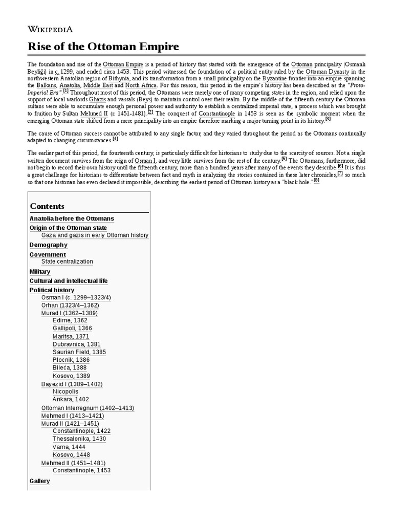 Rise of The Ottoman Empire | PDF | Ottoman Empire | Byzantine Empire