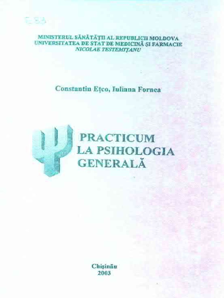 Etco C. Practicum La Psihologia Generala 2003 - Optimized | PDF