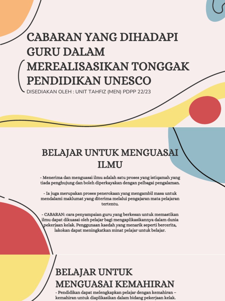 Cabaran Dalam Merealisasikan Tonggak Unesco | PDF