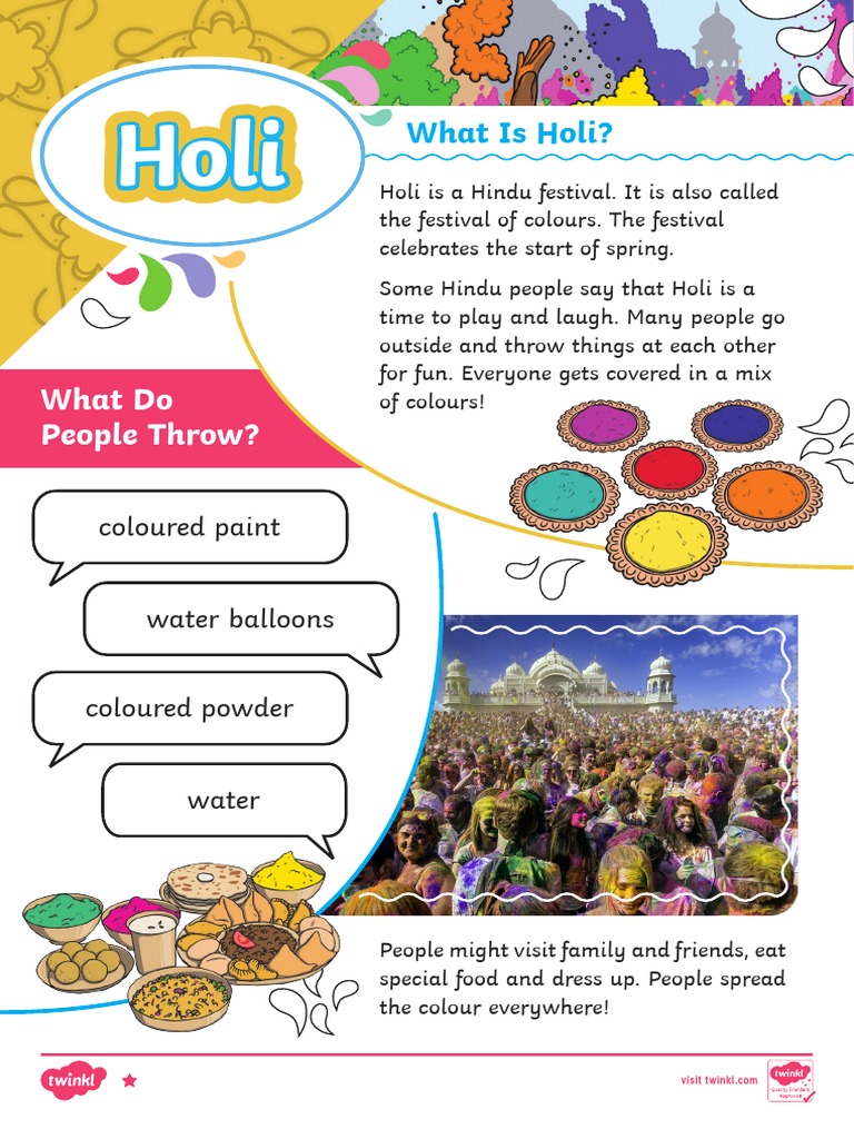 KS1 Holi Differentiated Reading Comprehension Activity | PDF