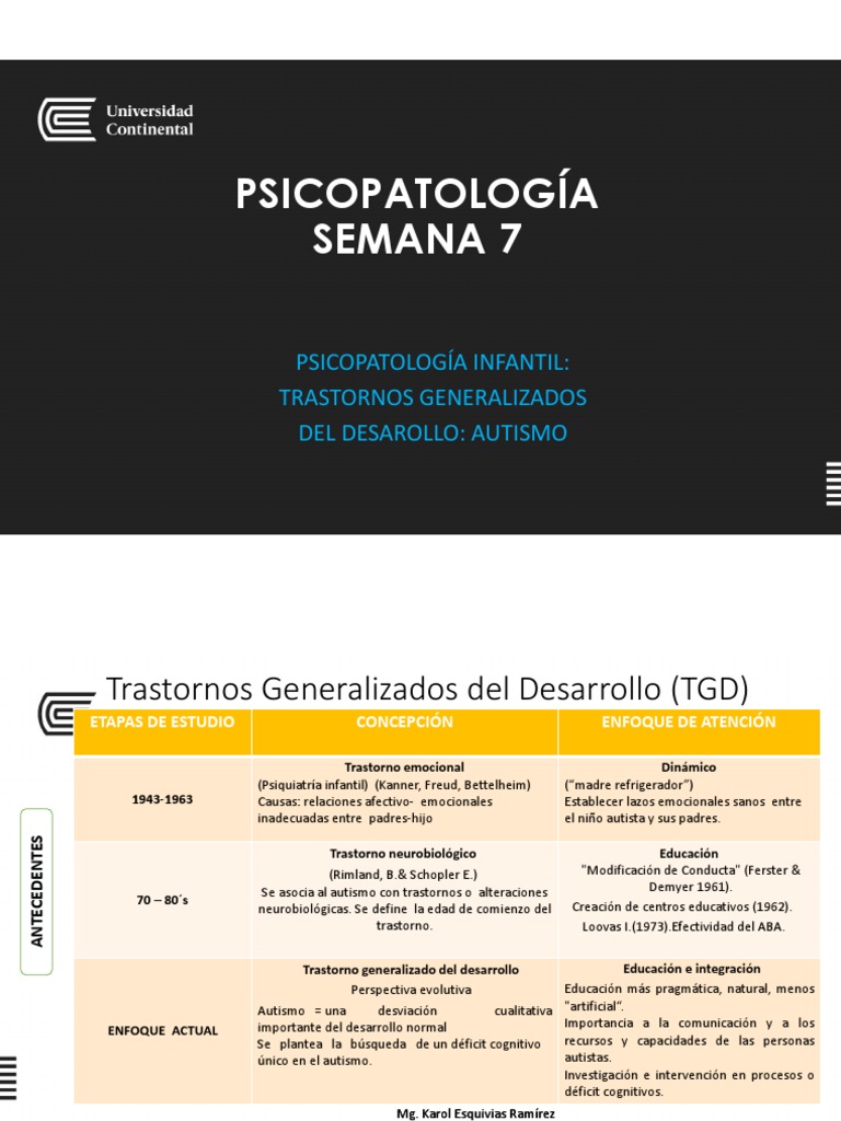 Trastorno Generalizados Del Desarrollo TEA 2023-0 | PDF | Espectro autista | Síndrome de Asperger