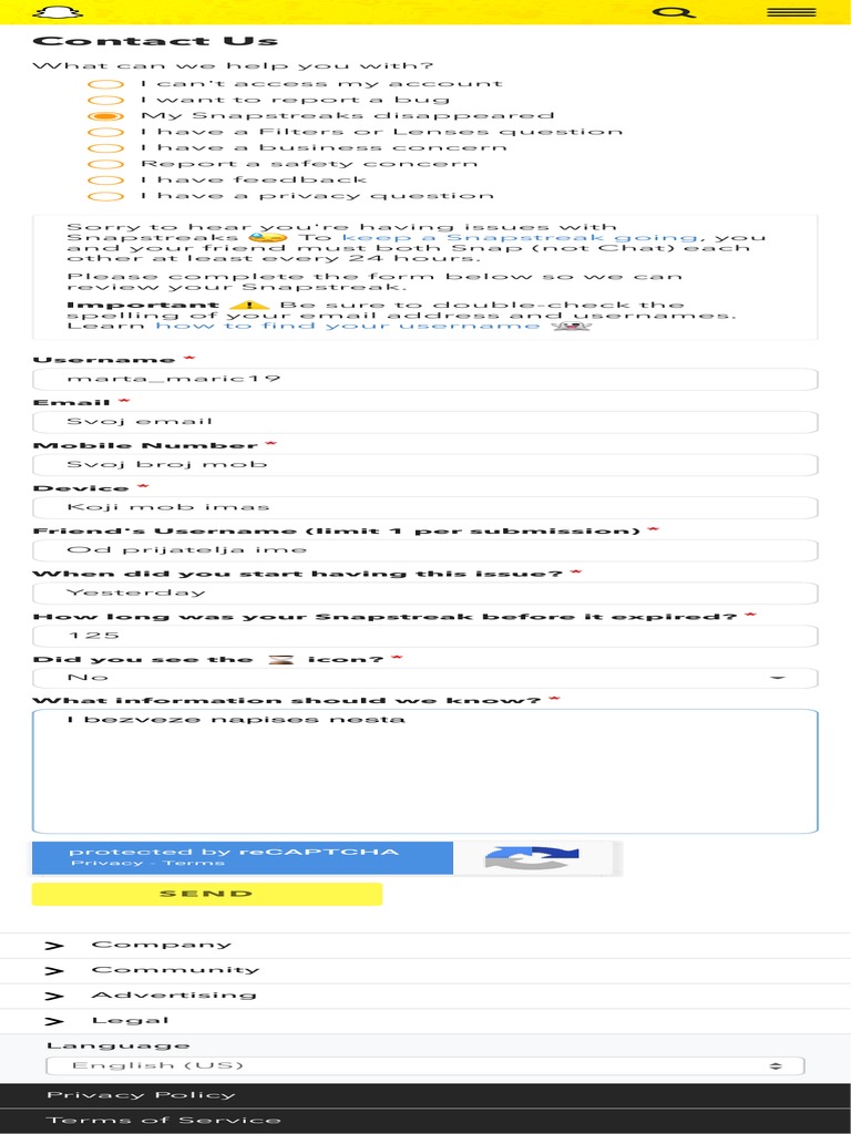 Snapchat Support | PDF