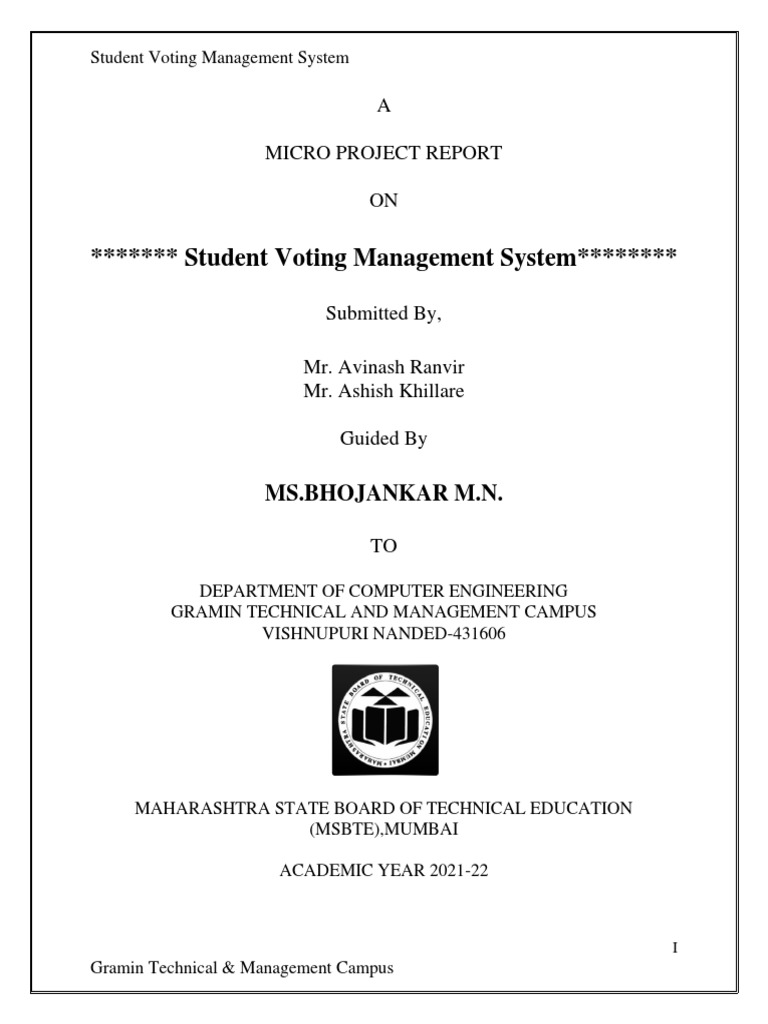 Sen Micro Project | PDF | Software Development Process | Voting