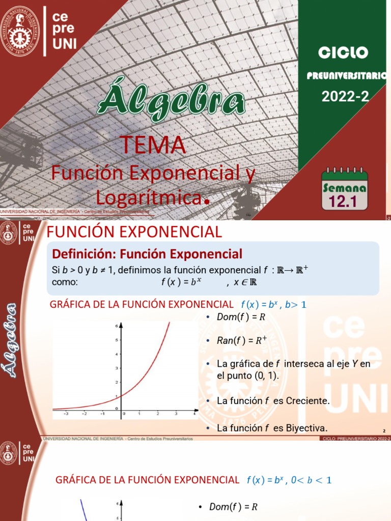 S12.1 - Funcion Logaritmo y Exponencial | Descargar gratis PDF | Logaritmo | Números