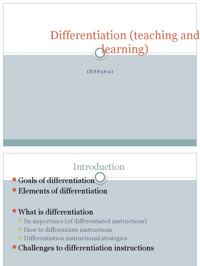 Differentiation (Teaching and Learning) 2023 | PDF | Differentiated Instruction | Change