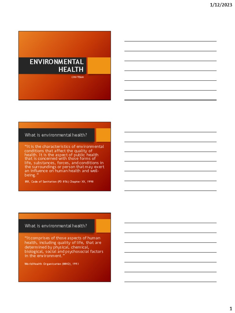 Environmental Health | PDF | Waste | Drinking Water