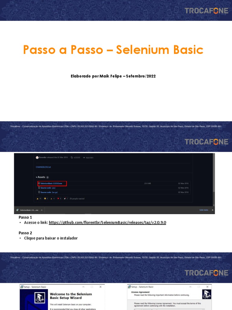 Apresentacao Trocafone SeleniumBasic | PDF | Informática
