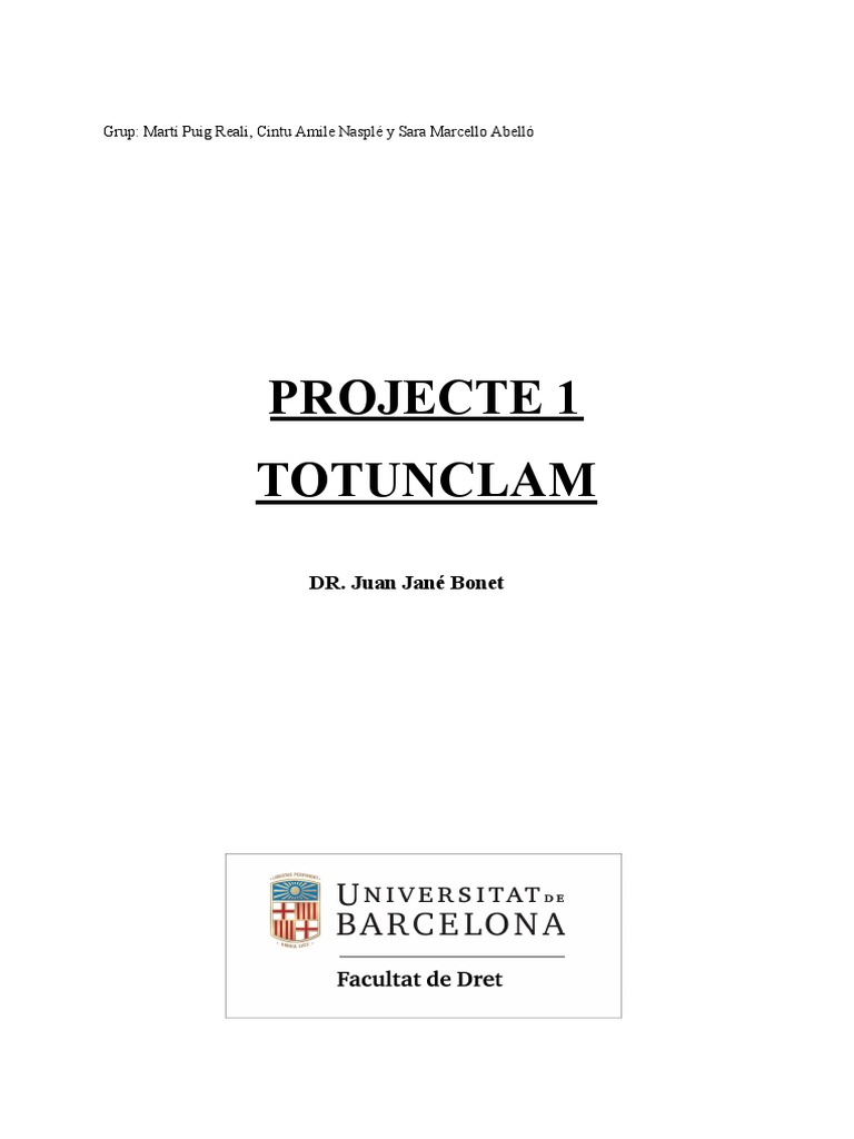 Totunclam - PROJECTE 1 | PDF