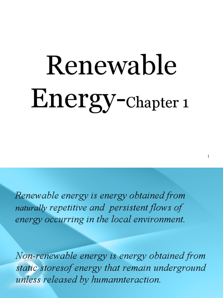(Renewable Energy) - Chapter-1 | PDF | Renewable Energy | Solar Power