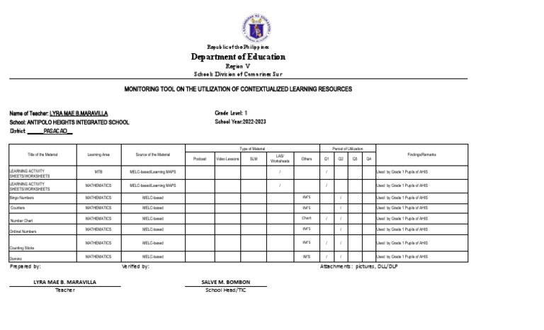 Grade1 Monitoring Tool | PDF