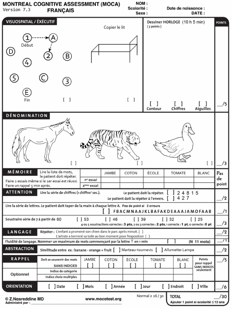 Moca Test French 7 3 | PDF