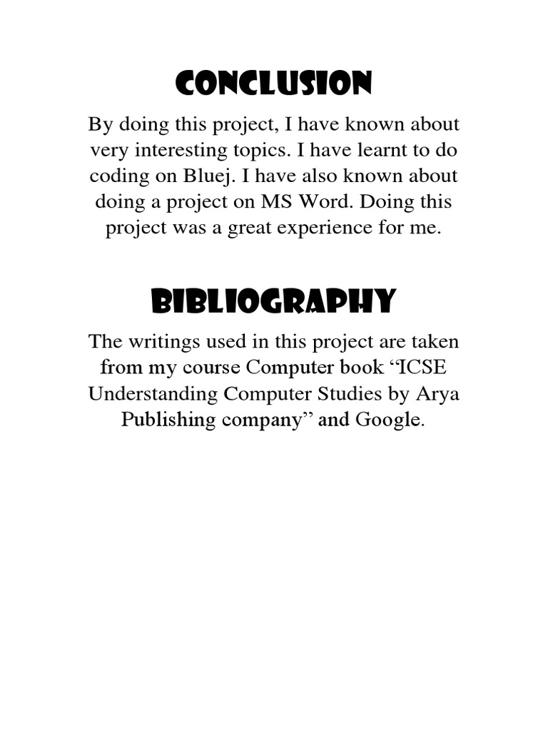 Class 8 Comp Conclusion | PDF