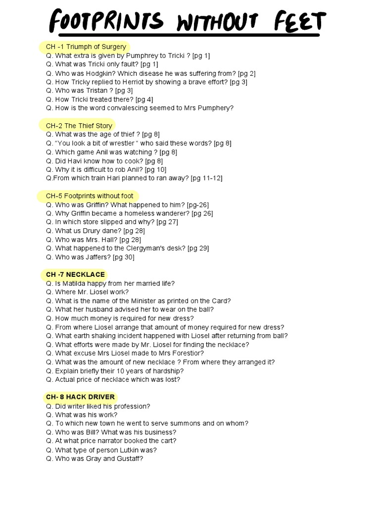 Footprints Without Feet | PDF