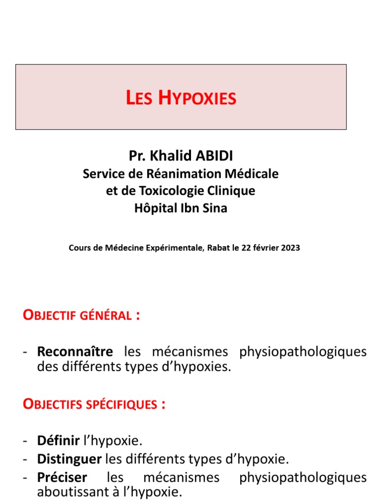 Mécanismes et Conséquences de l'Hypoxie | PDF | Hypoxie | Poumon