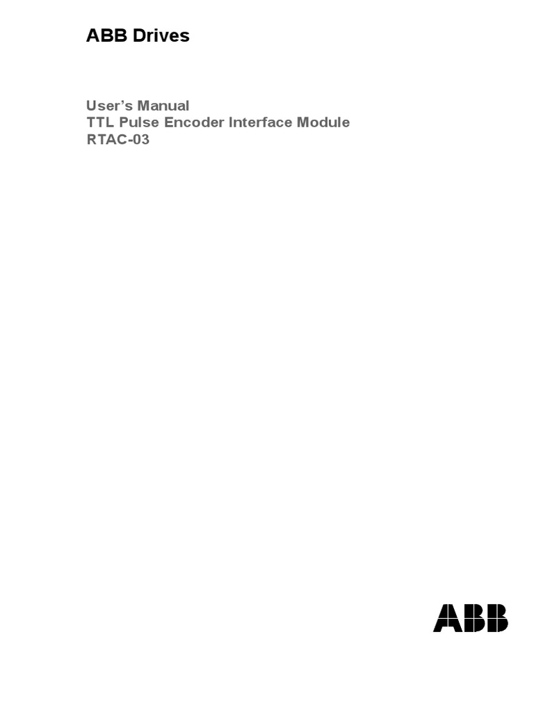 Modulo Encoder ABB RTAC-03 | PDF | Mains Electricity | Electrical Wiring