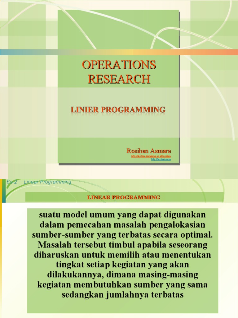 Risetoperasi 2 Linear Programming Metode Grafik | PDF