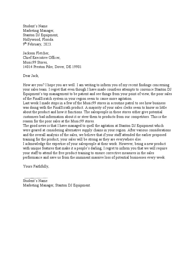 Negative Letter | PDF