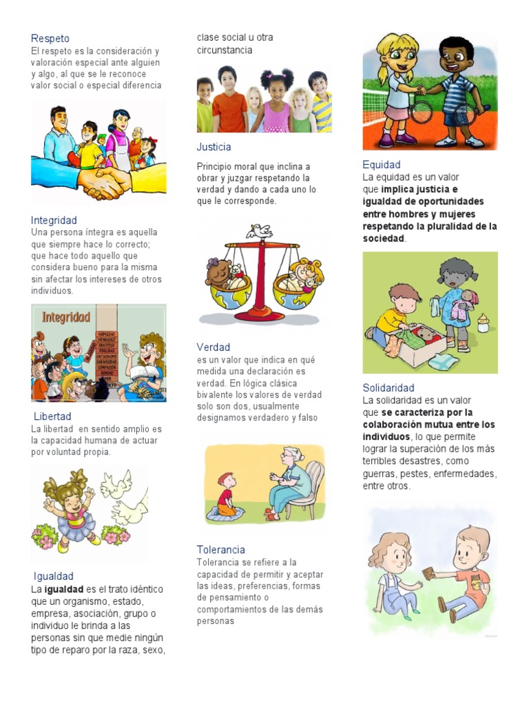 Valores fundamentales para una sociedad justa e inclusiva | PDF ...