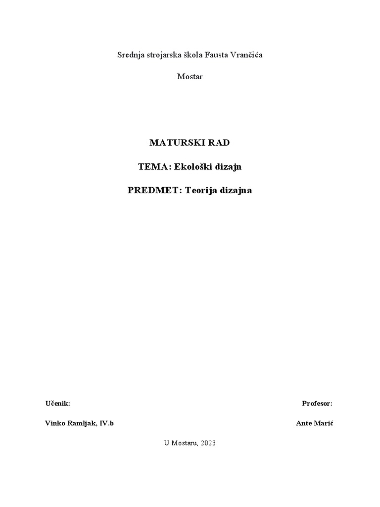 Maturski Vinko | PDF