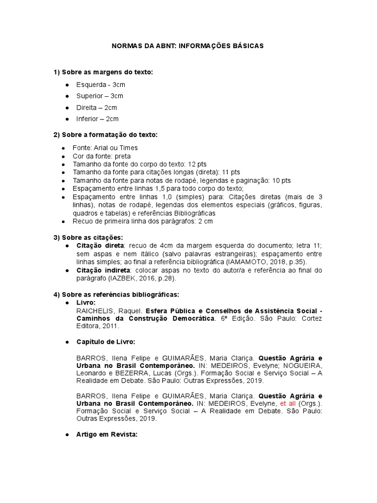 Normas ABNT básicas | PDF | Citação | Brasil