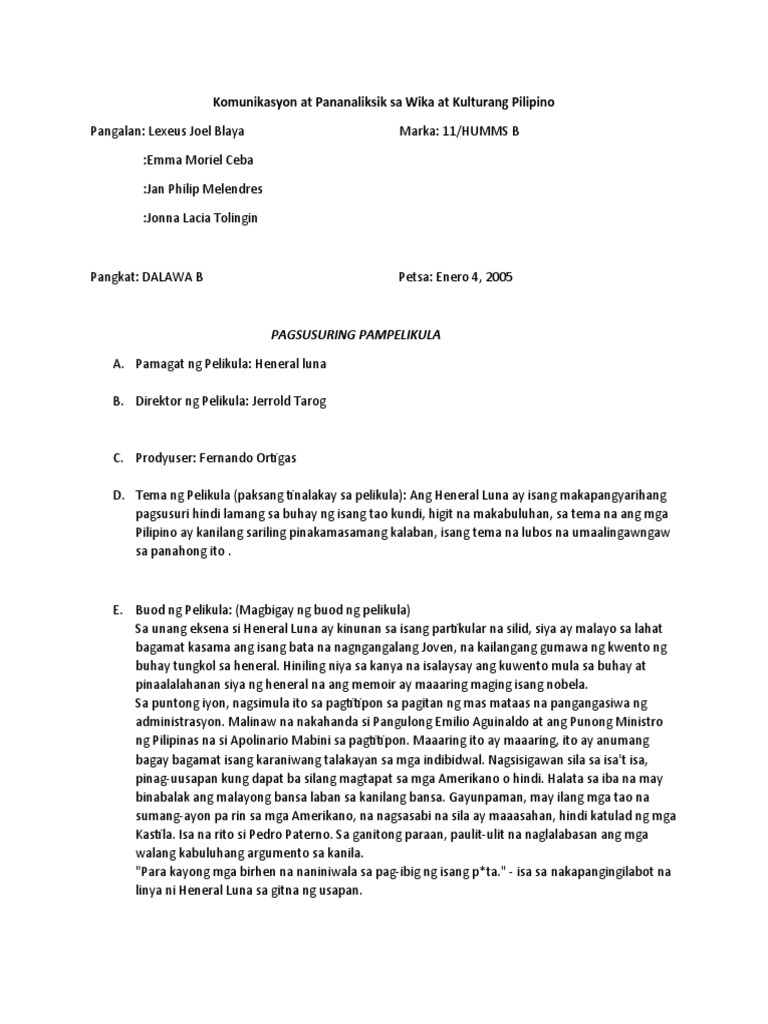 Pagsusuring Pampanitikan | PDF Pagsusuring Pampanitikan | PDF