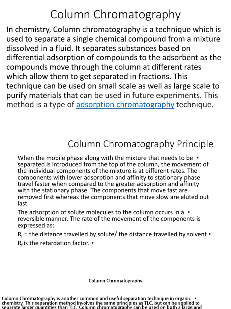Column Chromatography | PDF | Chromatography | Thin Layer Chromatography