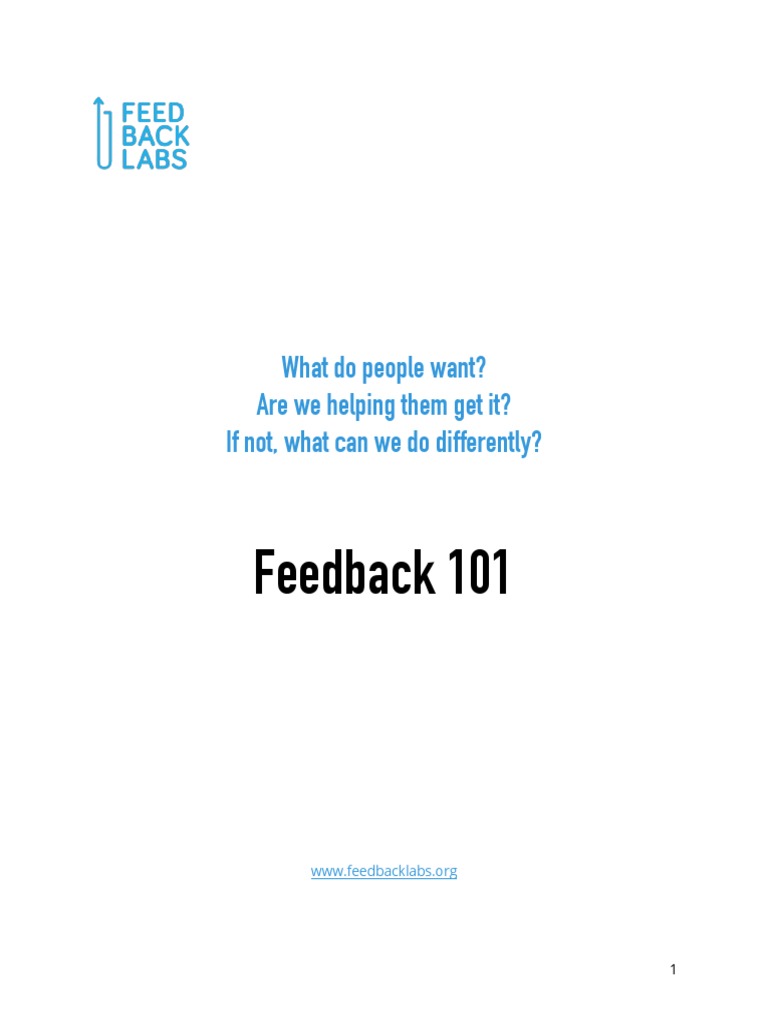 Feedback 101 | PDF | Popular Culture & Media Studies | Social Media