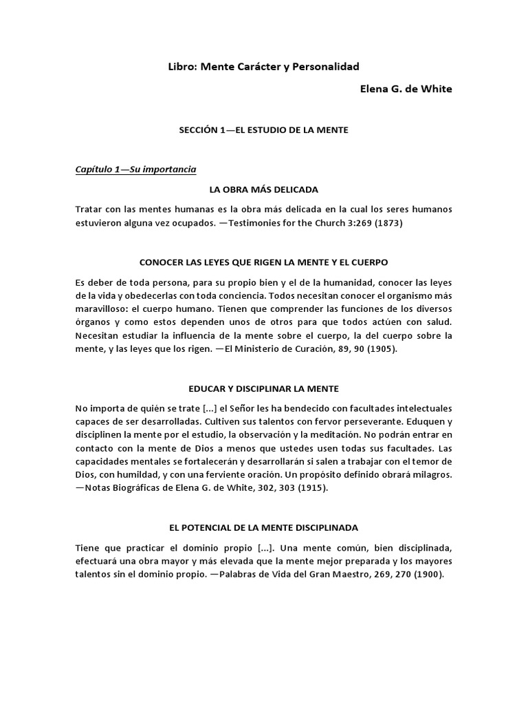 Libro Mente, Caracter y Personalidad | PDF | Mente | Aprendizaje