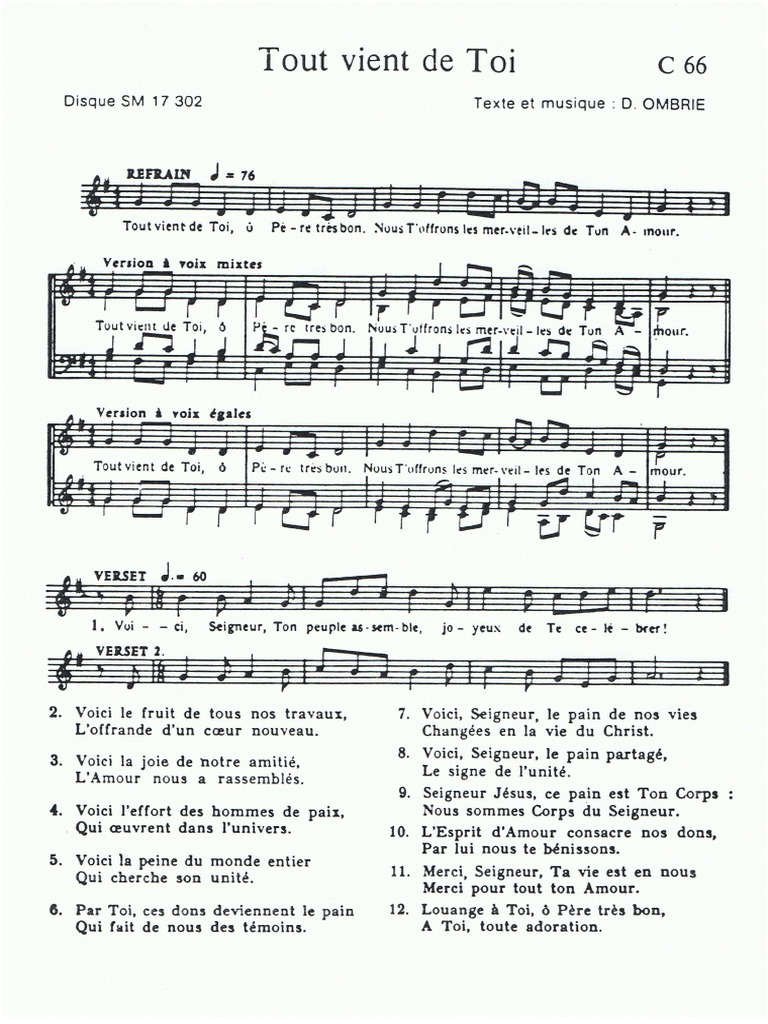 Tout Vient de Toi | PDF