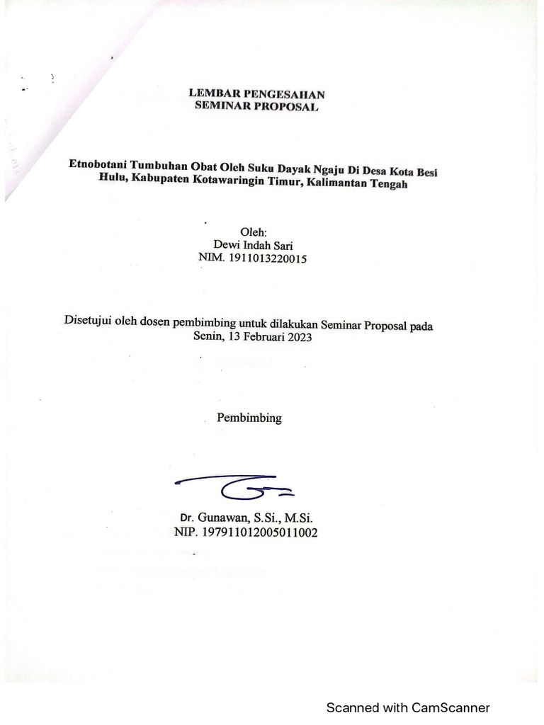 Syarat Seminar Proposal - Dewi Indah Sari | PDF