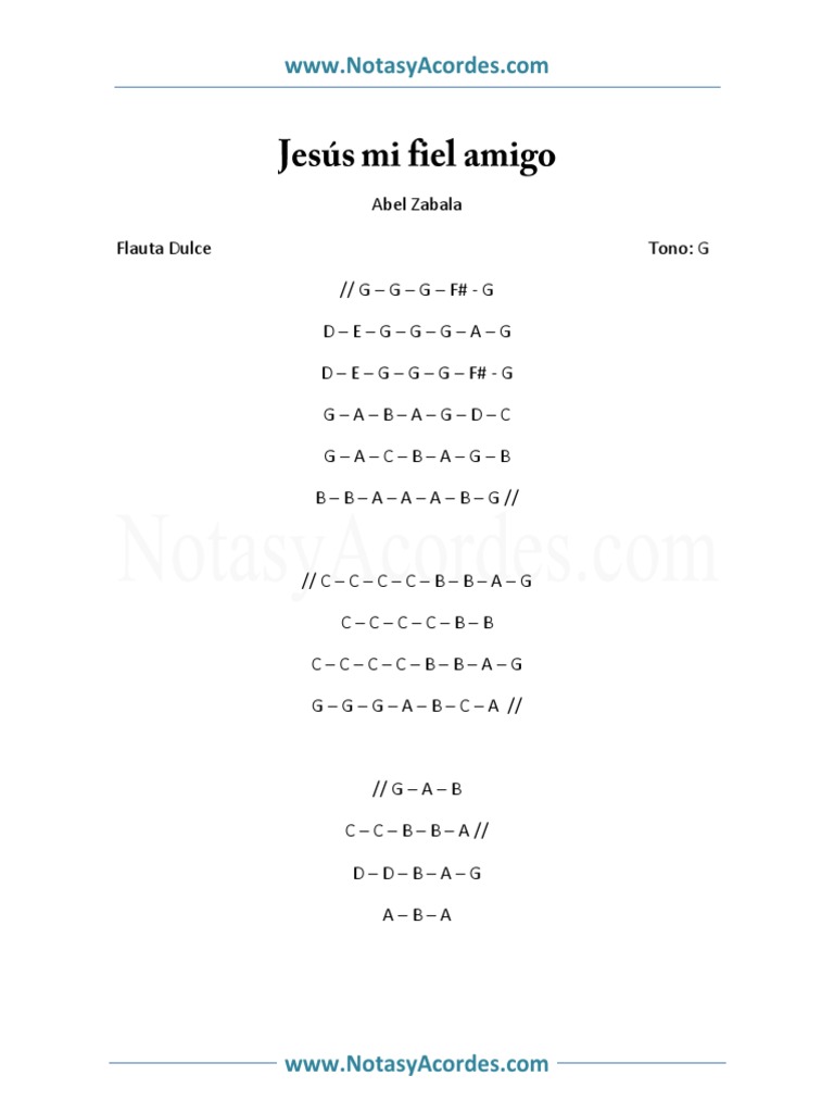 Jesus Mi Fiel Amigo en Flauta Abel Zabala | PDF